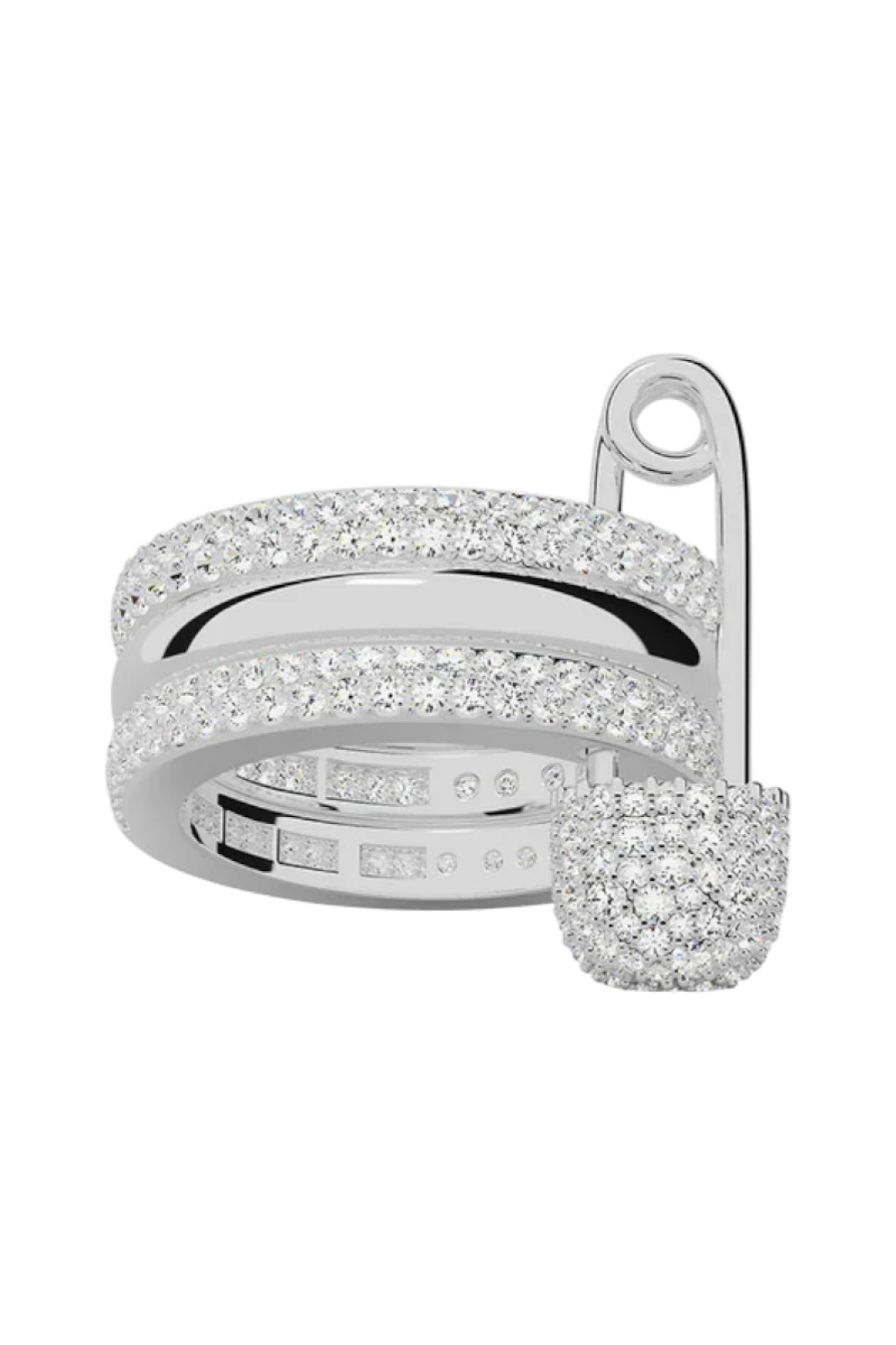 Кольцо APM Monaco Love, Smile, Bonheur Triple Hoop Safety Pin купить с ...
